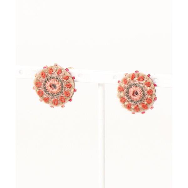 ZOZO問い合わせ番号:57400220ショップ:TONE，トーンブランド:tone，トーン商品名:【macree】ミラー刺繍とガラスビーズのイヤリングカテゴリ:アクセサリー>イヤリングブランド品番:macE41素材:ミラー　ガラスビ...