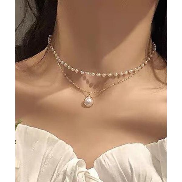 『セール実施中』ZOZO問い合わせ番号:59165401ショップ:VIBGYOR，ヴィブジョーブランド:VIBGYOR Women，ヴィブジョー　ウィメン商品名:【float】パール デザイン 2連 チョーカー/ネックレスカテゴリ:アクセサ...