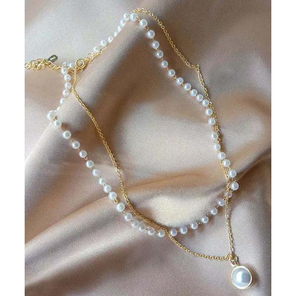 『セール実施中』ZOZO問い合わせ番号:59165407ショップ:TONE，トーンブランド:TONE SELECT GOODS，トーンセレクトグッズ商品名:【float】パール デザイン 2連 チョーカー/ネックレスカテゴリ:アクセサリー&...