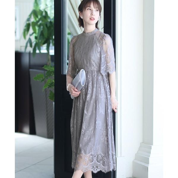 ZOZO問い合わせ番号:59437896ショップ:PourVous，プールヴーブランド:PourVous，プールヴー商品名:七分袖＆ロング パーティー ドレス スカラップハイネック 大きいサイズ 結婚式 フォーマル オケージョンドレス お呼...
