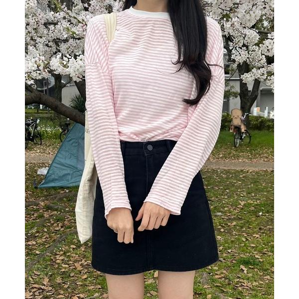 『タイムセール実施中』ZOZO問い合わせ番号:59689130ショップ:wears，ウェアーズブランド:fiere，フィエール商品名:ボーダー透けロンＴカテゴリ:トップス>Tシャツ/カットソーブランド品番:t5素材:ポリエステル100...