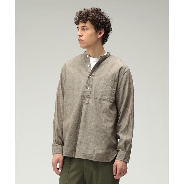 ZOZO問い合わせ番号:59720137ショップ:BEAMS MEN，ビームス メンブランド:BEAMS PLUS，ビームスプラス商品名:Band Collar Pullover Cotton Linen Herringboneカテゴリ:ト...