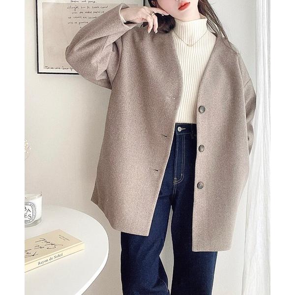 『タイムセール実施中』ZOZO問い合わせ番号:59888158ショップ:moment+，モーメントプラスブランド:moment+，モーメントプラス商品名:【累計販売枚数3万枚突破！】ニットメルトンノーカラーミドルコートカテゴリ:ジャケット/...