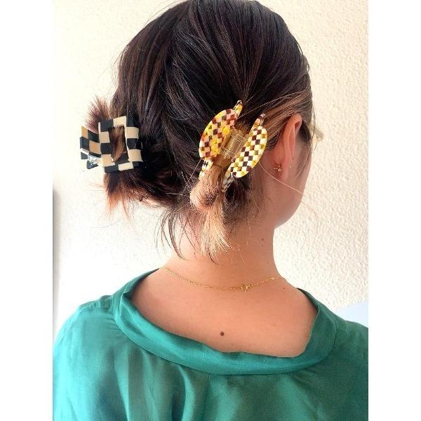 『セール実施中』ZOZO問い合わせ番号:60035917ショップ:wears，ウェアーズブランド:mou，モウ商品名:チェス柄スクエアヘアクリップカテゴリ:ヘアアクセサリー>バレッタ/ヘアクリップブランド品番:mou1147h素材:ア...