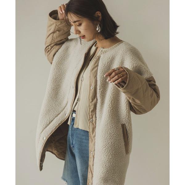 『セール実施中』ZOZO問い合わせ番号:60036012ショップ:rectangle，レクタングルブランド:rectangle，レクタングル商品名:ボア×キルティングリバーシブルコートカテゴリ:ジャケット/アウター>ノーカラージャケッ...