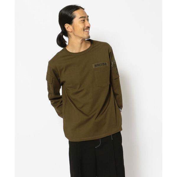 ZOZO問い合わせ番号:60316459ショップ:AVIREX，アヴィレックスブランド:AVIREX，アヴィレックス商品名:ファティーグ  クルーネック 長袖 Tシャツ/LONG SLEEVE FATIGUE CREW NECK T-SHI...