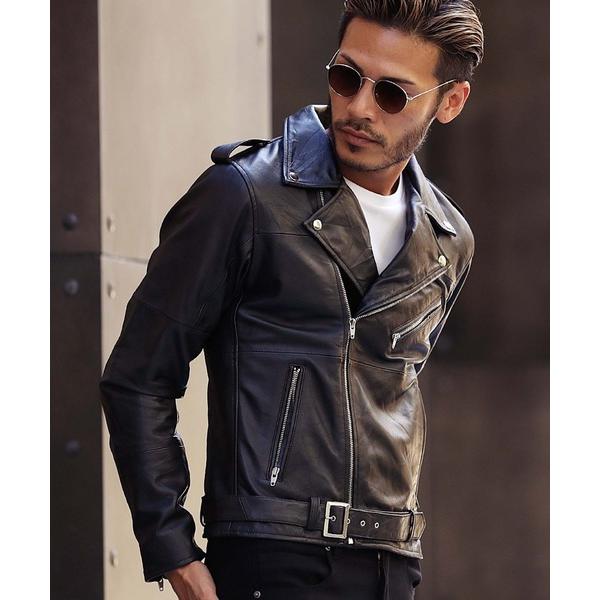 『タイムセール実施中』ZOZO問い合わせ番号:60422283ショップ:JIGGYS SHOP，ジギーズショップブランド:roshell，ロシェル，JIGGYS SHOP，ジギーズショップ商品名:リプロダクトレザー 本革 ダブルライダースジ...