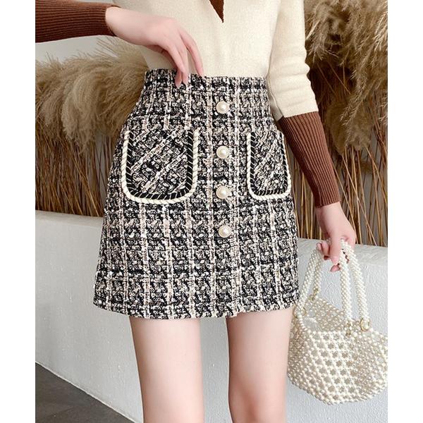 『セール実施中』ZOZO問い合わせ番号:60685581ショップ:aimoha，アイモハブランド:Jasmine Grandiflorum，ジャスミングランディフローラム商品名:【Jasmine】モノクロツイードミニスカートカテゴリ:スカー...