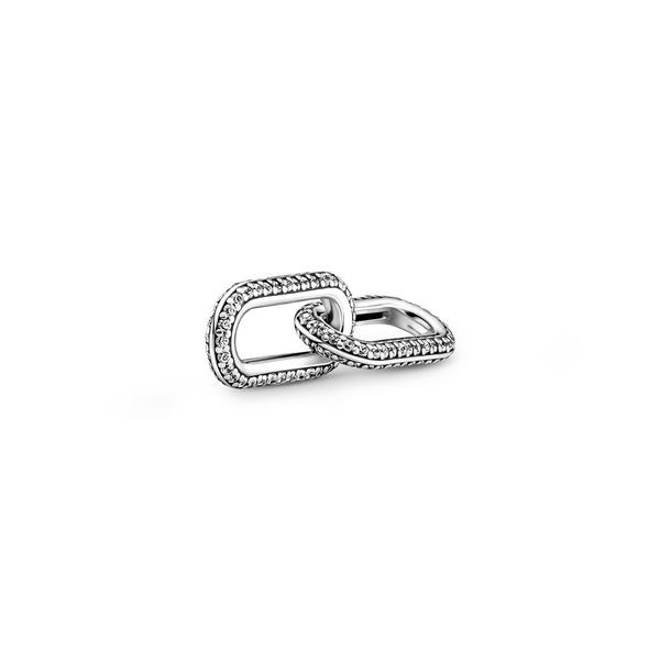 ZOZO問い合わせ番号:61224439ショップ:Pandora，パンドラブランド:Pandora，パンドラ商品名:Pandora ME スタイリング パヴェ シルバー ダブルリンクカテゴリ:アクセサリー>チャームブランド品番:799...