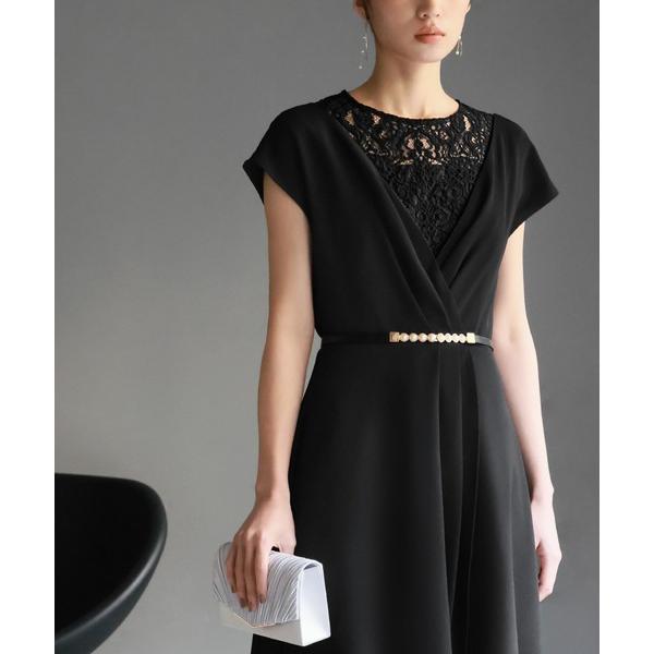 『タイムセール実施中』ZOZO問い合わせ番号:61245699ショップ:GIRL，ガールブランド:GIRL，ガール商品名:パールベルト付きカシュクール風レース切替え フレア ロング 結婚式 ワンピース パーティードレス オケージョンドレス ...