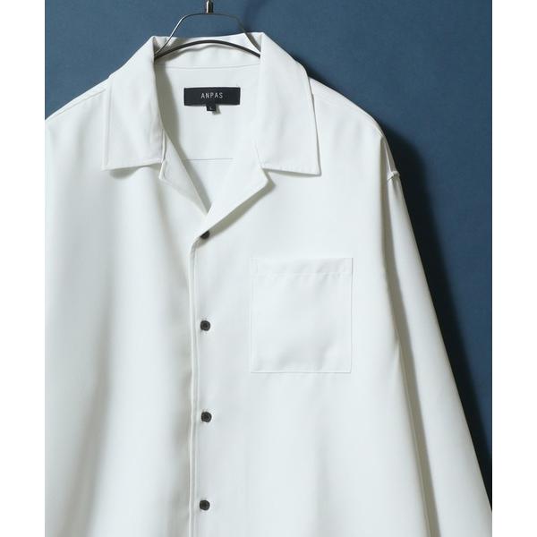 ZOZO問い合わせ番号:62952659ショップ:ANPAS，アンパスブランド:ANPAS，アンパス商品名:ANPAS Twill Fabric Oversized Open Collar Shirt/別注 ツイル オーバーサイズ オープン...