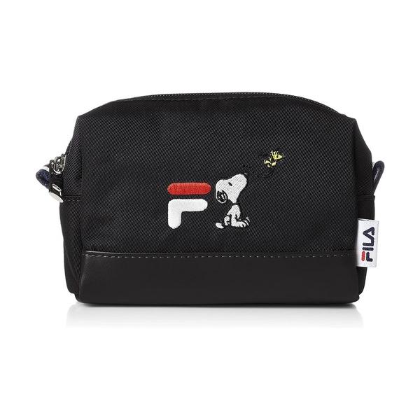 ZOZO問い合わせ番号:63021688ショップ:Karlas，カルラスブランド:FILA，フィラ，Karlas，カルラス商品名:【FILA×PEANUTS】スヌーピーコラボ ロゴ刺繍  小物入れ ポーチ 化粧ポーチカテゴリ:財布/小物&g...