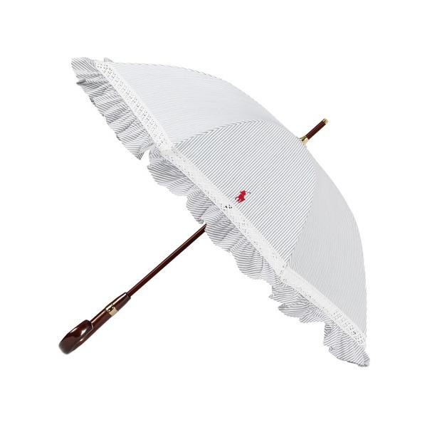 ZOZO問い合わせ番号:63278848ショップ:MOONBAT，ムーンバットブランド:POLO RALPH LAUREN，ポロ ラルフ ローレン商品名:遮光 晴雨兼用日傘　”ストライプフリル”カテゴリ:ファッション雑貨>長傘ブランド...