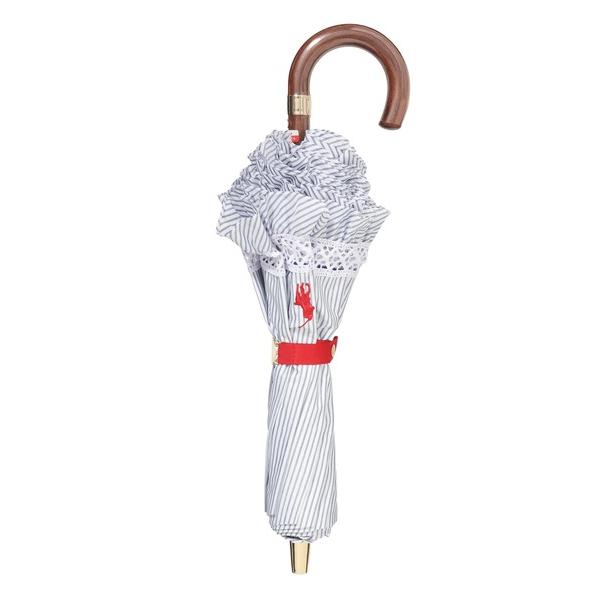 ZOZO問い合わせ番号:63278849ショップ:MOONBAT，ムーンバットブランド:POLO RALPH LAUREN，ポロ ラルフ ローレン，MOONBAT，ムーンバット商品名:遮光 晴雨兼用折りたたみ日傘　”ストライプフリル”カテゴ...