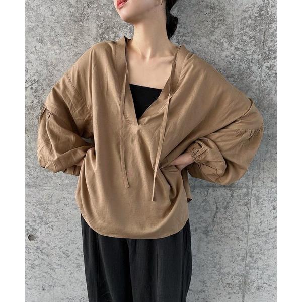 ZOZO問い合わせ番号:63417416ショップ:select MOCA，セレクトモカブランド:select MOCA by son，セレクトモカバイソン，select MOCA，セレクトモカ商品名:ボリュームスリーブリネンスキッパーシャツ...