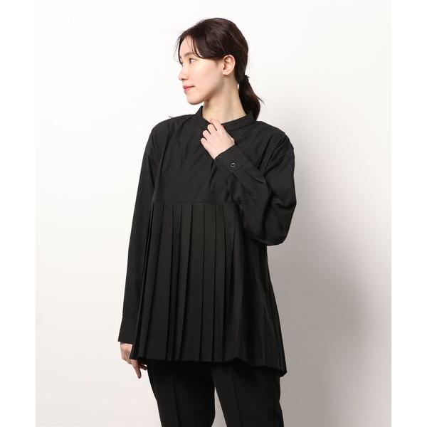 『タイムセール実施中』ZOZO問い合わせ番号:63451517ショップ:Lace Ladies，レースレディースブランド:Lace Ladies，レースレディース商品名:バンドカラー プリーツ切替 長袖 シャツカテゴリ:トップス>シャ...