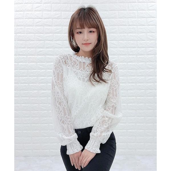 『タイムセール実施中』ZOZO問い合わせ番号:63451536ショップ:Lace Ladies，レースレディースブランド:Lace Ladies，レースレディース商品名:立ち襟 レース 長袖 ブラウスカテゴリ:トップス>シャツ/ブラウ...