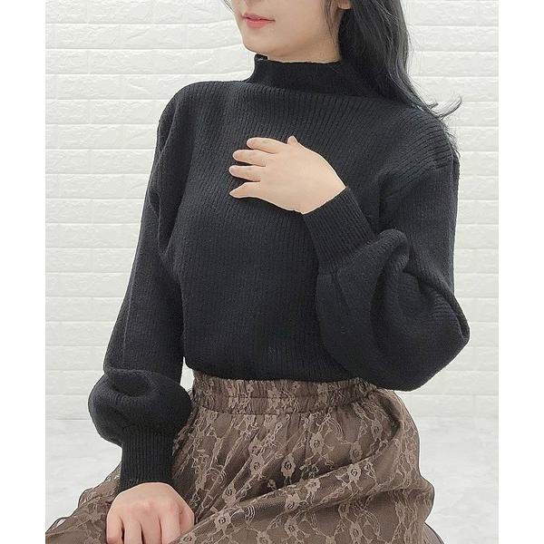 ZOZO問い合わせ番号:63451573ショップ:Lace Ladies，レースレディースブランド:Lace Ladies，レースレディース商品名:パフスリーブ モックネック ニットカテゴリ:トップス>ニット/セーターブランド品番:A...