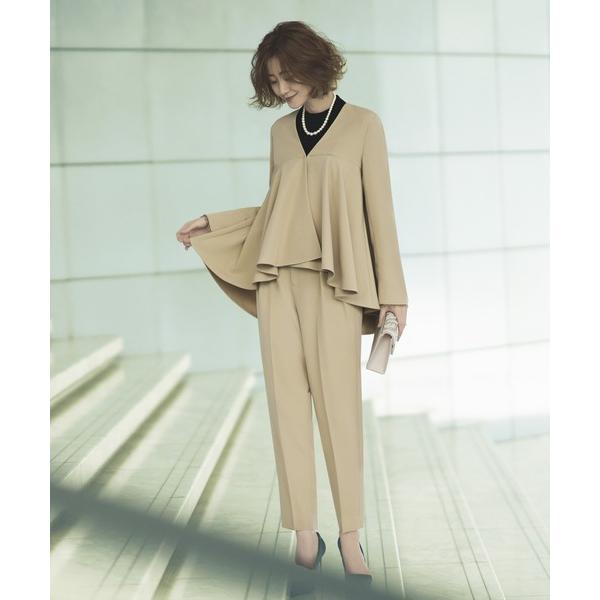 ZOZO問い合わせ番号:63553469ショップ:RUIRUE BOUTIQUE，ルイルエブティックブランド:RUIRUE BOUTIQUE，ルイルエブティック商品名:ノーカラーフレアーペプラムセットアップパンツフォーマルセレモニースーツカ...