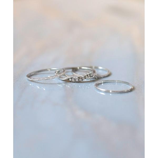 ZOZO問い合わせ番号:64107337ショップ:ANEMONE，アネモネブランド:ANEMONE，アネモネ商品名:ビジューラインデザインリング［4本セット］カテゴリ:アクセサリー>リングブランド品番:DG210016R素材:キュービ...