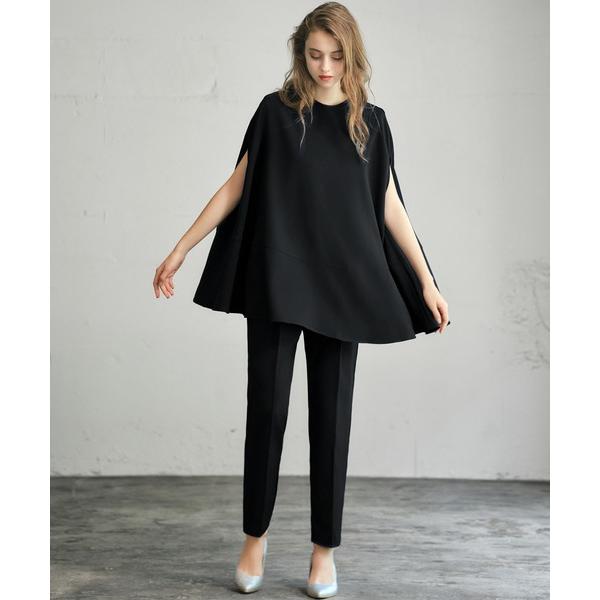 『タイムセール実施中』ZOZO問い合わせ番号:64506503ショップ:GIRL，ガールブランド:Flolia，フロリア商品名:ポンチョ型プチハイネックブラウス・テーパードパンツ セットアップ 結婚式 パンツドレス セパレート パーティード...