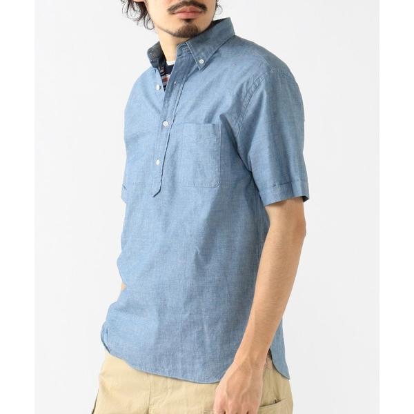 ZOZO問い合わせ番号:64940508ショップ:BEAMS MEN，ビームス メンブランド:BEAMS PLUS，ビームスプラス商品名:BEAMS PLUS / シャンブレー プルオーバー ショートスリーブ ボタンダウン シャツカテゴリ:...