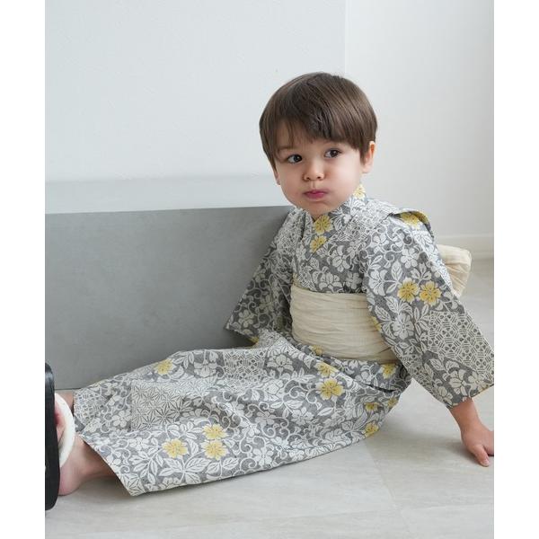ZOZO問い合わせ番号:65349581ショップ:utatane，ウタタネブランド:utatane，ウタタネ商品名:キッズ浴衣3点セット 男の子 utatane×注染工房 グレーに黄色の裂取カテゴリ:水着/着物・浴衣>浴衣ブランド品番...