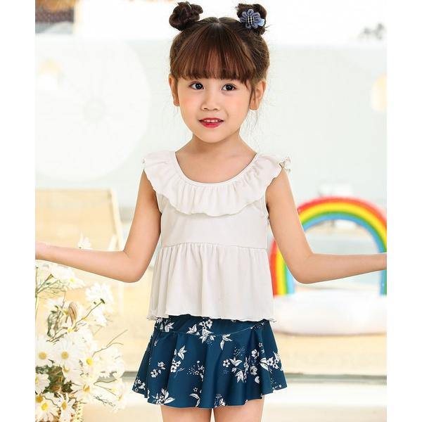 『タイムセール実施中』※このアイテムは返品・交換対象外商品です。ZOZO問い合わせ番号:65359521ショップ:TeddyShop，テディショップブランド:TeddyShop，テディショップ商品名:キッズ水着 バッククロスフリルフレアスカ...