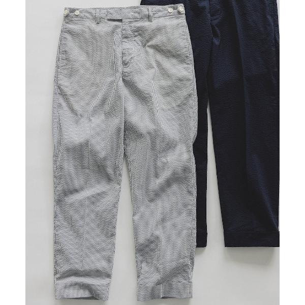 ZOZO問い合わせ番号:65424473ショップ:BEAMS MEN，ビームス メンブランド:BEAMS PLUS，ビームスプラス商品名:BEAMS PLUS / COOLMAX（Ｒ）シアサッカー アイビートラウザーズ アンクルカットカテゴ...