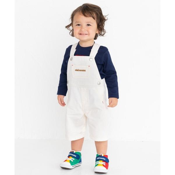 ZOZO問い合わせ番号:65426088ショップ:MIKI HOUSE，ミキハウスブランド:MIKI HOUSE，ミキハウス商品名:ロゴデニム7分丈オーバーオールカテゴリ:オールインワン・サロペット>サロペット/オーバーオールブランド...