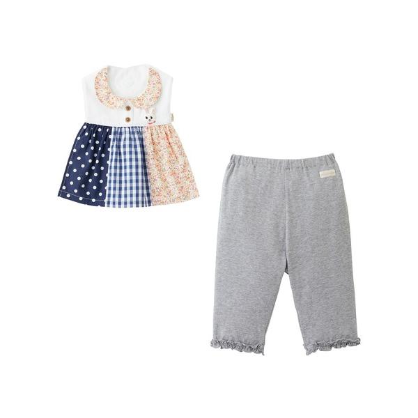 ※このアイテムは返品・交換対象外商品です。ZOZO問い合わせ番号:65426162ショップ:MIKI HOUSE，ミキハウスブランド:MIKI HOUSE，ミキハウス商品名:ワンピース風スタイ・パンツセットカテゴリ:ママ＆ベビー>ベビ...