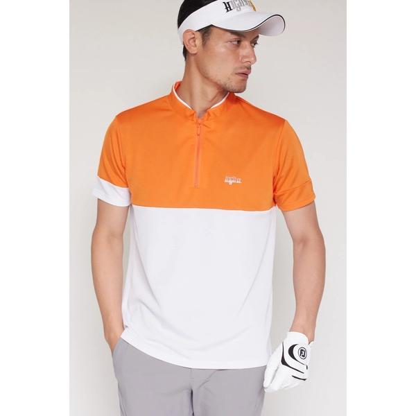 『タイムセール実施中』ZOZO問い合わせ番号:65564846ショップ:TORNADO MART，トルネードマートブランド:HIGH STREET，ハイストリート商品名:HIGH ST. GOLF∴バイカラー 半袖スタンドハーフジップシャツ...