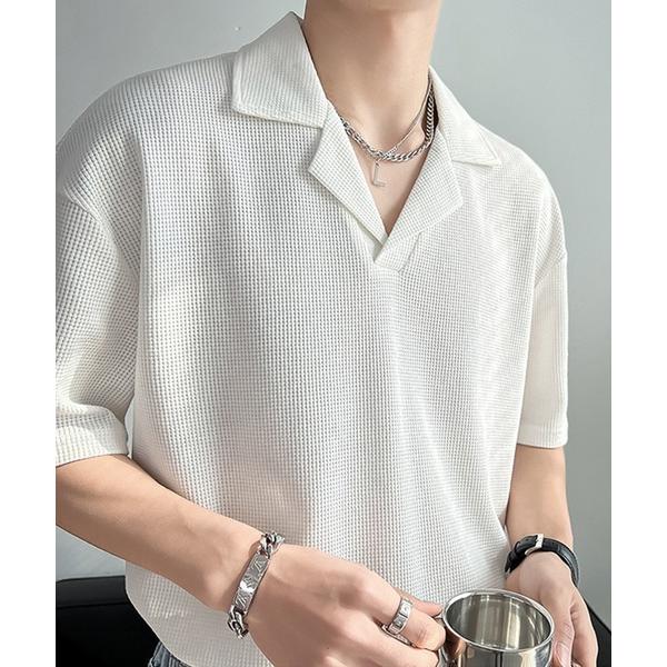 『タイムセール実施中』ZOZO問い合わせ番号:65815036ショップ:aimoha，アイモハブランド:aimoha，アイモハ商品名:ワッフルオープンカラーポロシャツ (SS) (LR)カテゴリ:トップス>ポロシャツブランド品番:yx...