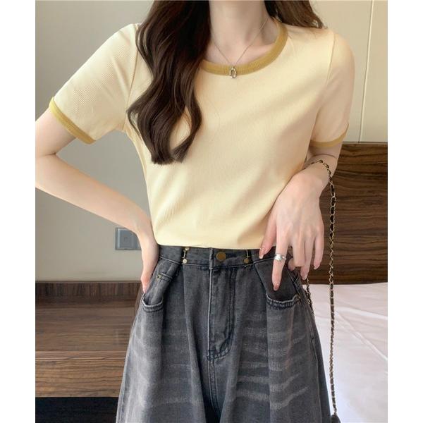 『セール実施中』ZOZO問い合わせ番号:66112837ショップ:CELEN，セレンブランド:Anuenue，アヌエヌエ商品名:バイカラークルーネックリブトップス 半袖カテゴリ:トップス>Tシャツ/カットソーブランド品番:ACBL-0...