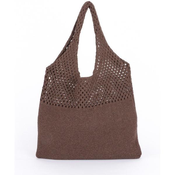 『タイムセール実施中』ZOZO問い合わせ番号:66183375ショップ:Lace Ladies，レースレディースブランド:Lace Ladies，レースレディース商品名:大容量 透かし編みニットトートバッグカテゴリ:バッグ>ショルダー...