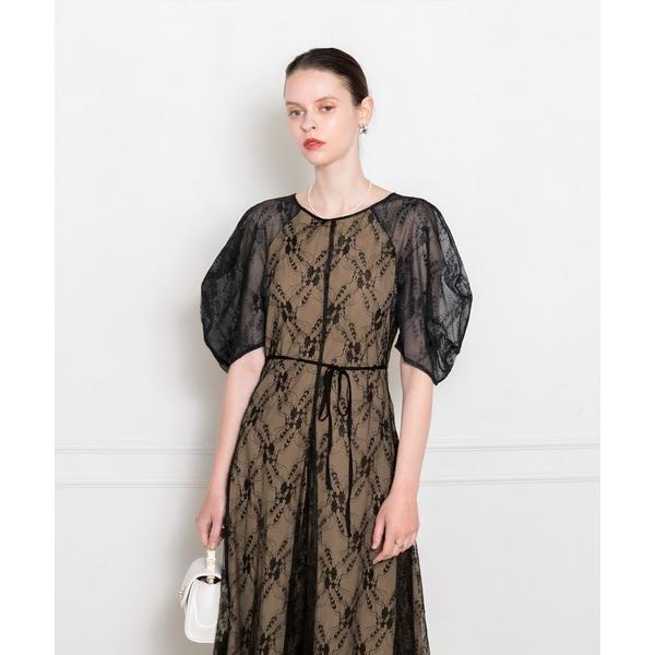 『セール実施中』ZOZO問い合わせ番号:66987160ショップ:Leja，レジャブランド:Leja，レジャ商品名:【LEJA】パフスリーブウエストリボン総レースロングドレスワンピース美脚効果結婚式 パーティードレス 二次会 同窓会 お呼ば...