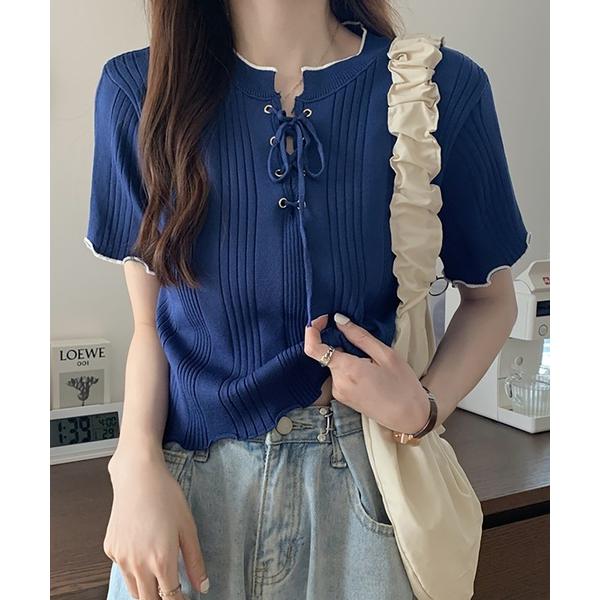 『タイムセール実施中』ZOZO問い合わせ番号:67259057ショップ:Doula Doula，ドゥーラドゥーラブランド:Girly Doll，ガーリードール商品名:メロウレースアップトップスカテゴリ:トップス>Tシャツ/カットソーブ...