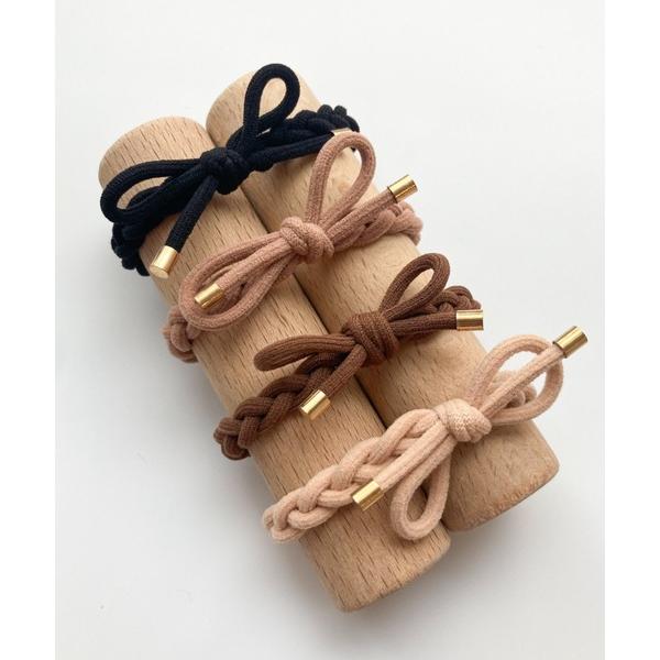 『タイムセール実施中』ZOZO問い合わせ番号:67569879ショップ:Newport，ニューポートブランド:yu-ka，ユーカ，Newport，ニューポート商品名:YU-KA : 4色セット リボンモチーフ三つ編みヘアゴムカテゴリ:ヘアア...