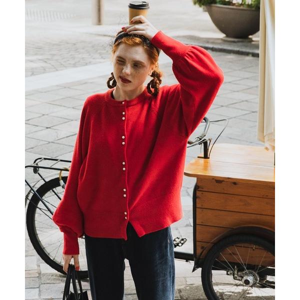 『タイムセール実施中』ZOZO問い合わせ番号:67636120ショップ:BONLECILL，ボンルシールブランド:BONLECILL，ボンルシール商品名:ラグランボリュームスリーブ パールボタンニットカーディガンカテゴリ:トップス>カ...