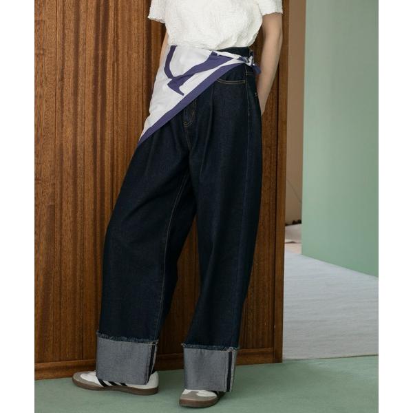 『タイムセール実施中』ZOZO問い合わせ番号:67678184ショップ:MONO-MART，モノマートブランド:forksy.，フォルクシー，MONO-MART，モノマート商品名:【forksy.】ワイドストレートターンバックデニムパンツカ...