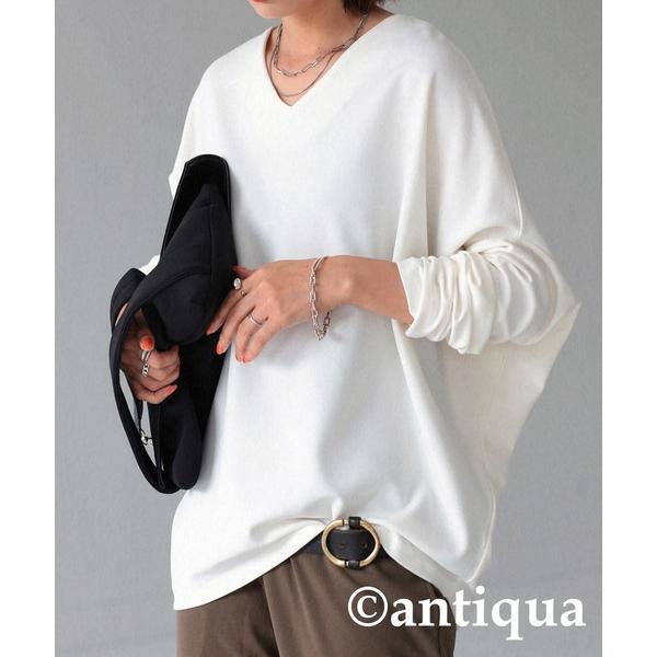 ZOZO問い合わせ番号:67773154ショップ:antiqua，アンティカブランド:antiqua，アンティカ商品名:Vネックドルマントップスカテゴリ:トップス>Tシャツ/カットソーブランド品番:AY-00030素材:ポリエステル9...