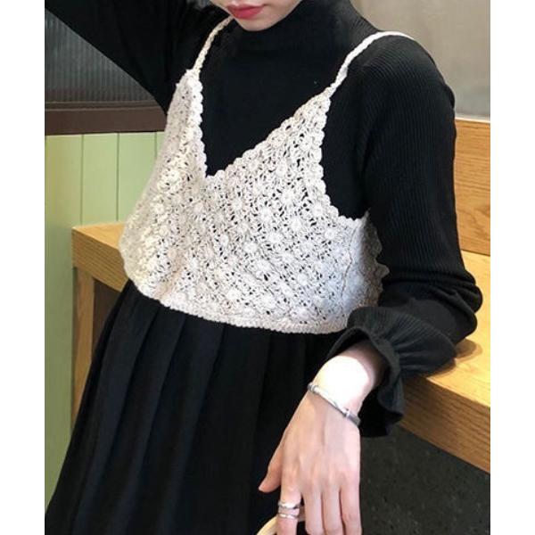 『タイムセール実施中』ZOZO問い合わせ番号:67909251ショップ:Auntie Rosa，アンティローザブランド:SEN TOKYO，セントーキョー商品名:さらっとお洒落。かぎ編み ショートVネックビスチェ クロシェニットカテゴリ:ト...