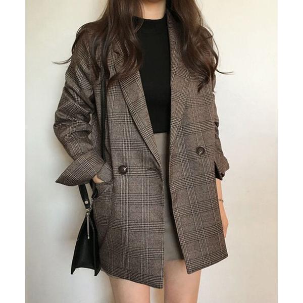 『タイムセール実施中』ZOZO問い合わせ番号:68437201ショップ:me Jane，ミージェーンブランド:PRIVATE  BEACH，プライベートビーチ，meJane，ミージェーン商品名:グレンチェック柄ダブルテーラージャケットカテゴ...