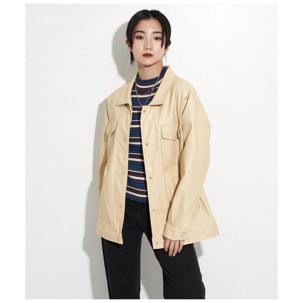 『タイムセール実施中』ZOZO問い合わせ番号:68539296ショップ:ANAP，アナップブランド:ANAP，アナップ商品名:フェイクレザーオーバージャケットカテゴリ:ジャケット/アウター>カバーオールブランド品番:154-5277素...