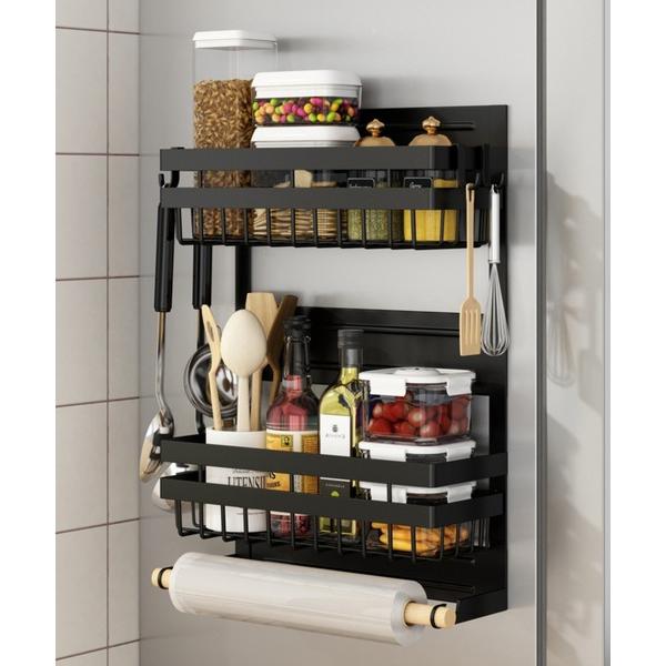 『タイムセール実施中』ZOZO問い合わせ番号:68677376ショップ:aimoha，アイモハブランド:aimoha，アイモハ商品名:冷蔵庫の壁面をフル活用 マグネット式 キッチン収納ラック Lカテゴリ:食器/キッチン>キッチンツール...