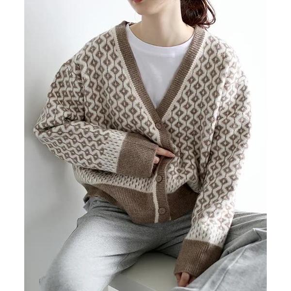 『タイムセール実施中』ZOZO問い合わせ番号:68781175ショップ:Amulet，アミュレットブランド:Amulet，アミュレット商品名:ダイヤ柄ニットカーディガンカテゴリ:トップス>カーディガン/ボレロブランド品番:vl-581...