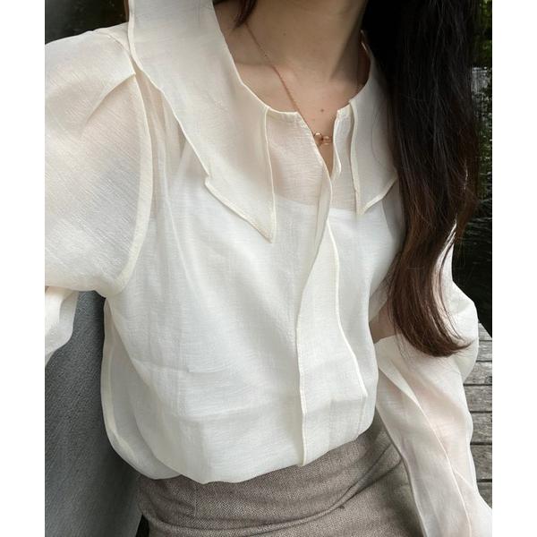 『タイムセール実施中』ZOZO問い合わせ番号:68819404ショップ:wears，ウェアーズブランド:fiere，フィエール商品名:襟が大きめなくしゅっとブラウスカテゴリ:トップス>シャツ/ブラウスブランド品番:sh220808-1...