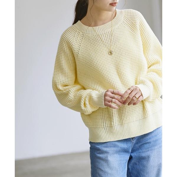 ZOZO問い合わせ番号:68854883ショップ:kobelettuce，コウベレタスブランド:KOBE LETTUCE，コウベレタス商品名:ワッフル編みラグランスリーブニットカテゴリ:トップス>ニット/セーターブランド品番:C615...