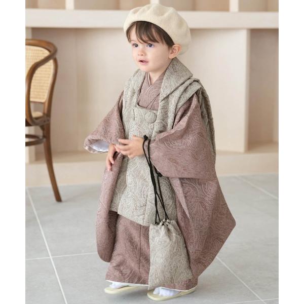 ZOZO問い合わせ番号:68890930ショップ:utatane，ウタタネブランド:utatane，ウタタネ商品名:七五三３歳用被布コートセット 男の子 utatane ジャガードペイズリーカテゴリ:水着/着物・浴衣>着物ブランド品番...