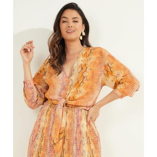 『セール実施中』ZOZO問い合わせ番号:68896129ショップ:GUESS，ゲスブランド:Guess，ゲス商品名:MARCIANO Sonora Silk Tie-Front Blouse ブラウス  カテゴリ:トップス>シャツ/ブ...